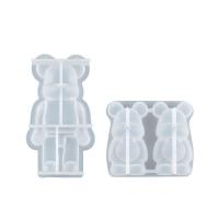 China DIY Crystal Dropping Glue Aromatherapy Gypsum Candle Grinding Tool Cute Violent Bear Semi Three Dimensional Silicone Mold for sale