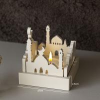 China DIY Easter Festival Creative Gypsum Castle Candle Base Aromatherapy House Candlestick Silicone Mold for sale