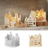 China Easter hollow house candle holder gypsum ornament rabbit bike love house candle small night light silicone mold for sale