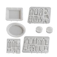 China Easter hollow house candle holder gypsum ornament rabbit bike love house candle small night light silicone mold for sale