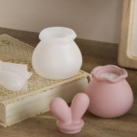 China DIY crystal dropper rabbit ear cover lace storage box storage can gypsum candle cup silicone mold for sale