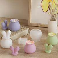 China DIY crystal dropper rabbit ear cover lace storage box storage can gypsum candle cup silicone mold for sale