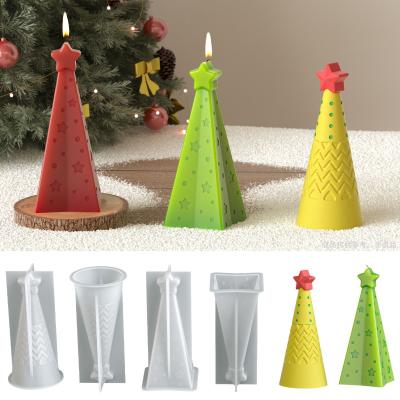 China DIY Five pointed Star Cone Multi sided Vertebral Candle Pendant Silicone Mold Aromatherapy Gypsum Christmas Mold for sale