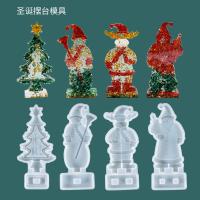 China DIY crystal dropper mold for Christmas table, Christmas tree, snowman table decoration, 3D silicone mold for sale