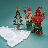 China DIY crystal dropper mold for Christmas table, Christmas tree, snowman table decoration, 3D silicone mold for sale