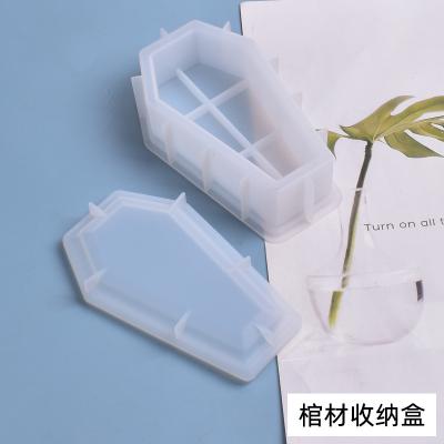 China DIY crystal dropper mold, three-dimensional small coffin storage box, creative handmade silicone mold for sale