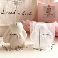 China Easter Prayer Big Ear Rabbit Candlestick Silicone Mold DIY Aromatherapy Gypsum Candlestick Base Dropping Mold for sale