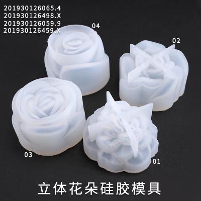China Crystal Drip Glue Mold DIY Jewelry 3D Flowers Multiple High Brightness Mirror Flowers Silicone Mold for sale
