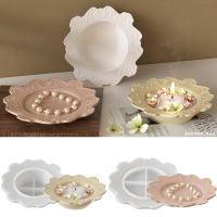 China European style ins relief pattern storage bowl silicone mold DIY mirror drip glue dish gypsum mold for sale
