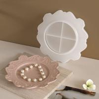 China European style ins relief pattern storage bowl silicone mold DIY mirror drip glue dish gypsum mold for sale