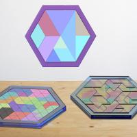 China DIY crystal drop glue mold hexagonal tangram puzzle home decoration silicone mold wholesale for sale