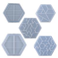 China DIY crystal drop glue mold hexagonal tangram puzzle home decoration silicone mold wholesale for sale