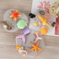 China Crystal dropper DIY ocean shell starfish conch seahorse tail pendant silicone mold for sale