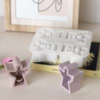 China 4-in-a-row Angel Atmosphere Lamp Silicone Mold Angel Pendant Dropping Glue Jewelry Pendant Aromatherapy Gypsum Mold for sale