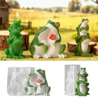 China Easter Candle Silicone Mold Stacking Three Frogs and Two Frogs Candle Ornament Gypsum Mold for sale