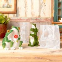 China Easter Candle Silicone Mold Stacking Three Frogs and Two Frogs Candle Ornament Gypsum Mold for sale