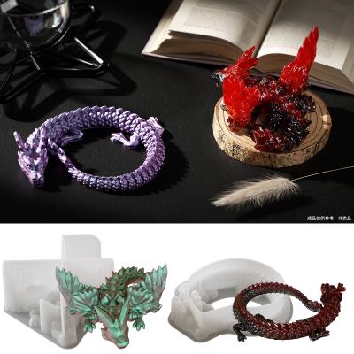 China DIY Crystal Dropping Gel Mirror Crystal Dragon Joint Dragon Crystal Cluster Dragon Flying Dragon Wings Dragon Silicone Mold for sale