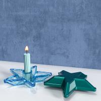 China DIY Crystal Dropping Glue Aromatherapy Candle Grinding Tool Semi Three Dimensional Five Star Candlestick Silicone Mold for sale