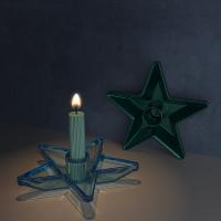 China DIY Crystal Dropping Glue Aromatherapy Candle Grinding Tool Semi Three Dimensional Five Star Candlestick Silicone Mold for sale