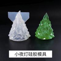 China Dropping glue 3D Christmas tree mold, cut surface Christmas tree grinding, small night light placement, Christmas mirror decoration, silicone mold for sale