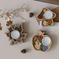 China DIY Aromatherapy Gypsum Maple Leaf Mushroom Apple Relief Pattern Candlestick Pendulum Silicone Mold for sale