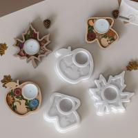 China DIY Aromatherapy Gypsum Maple Leaf Mushroom Apple Relief Pattern Candlestick Pendulum Silicone Mold for sale