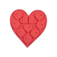 China Drip glue DIY resin perforated heart-shaped pendant earrings silicone mold love Valentine's Day chocolate grinder for sale