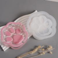 China DIY resin dropper mold cat paw ashtray mirror new cat paw meat pad storage box gypsum silicone mold for sale