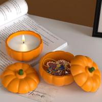 China Halloween Simple Dropping Plaster Pumpkin Storage Box Silicone Mold DIY Aromatherapy Candle Cup Mold for sale