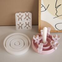 China Easter 4 Rabbit Plug in Platform Mold DIY Aromatherapy Gypsum 4 Angel Candlestick Silicone Mold for sale