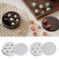 China Large dice seven piece set Valentine's Day game box DIY drip glue dice keychain board game silicone mold for sale