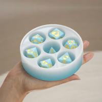 China Large dice seven piece set Valentine's Day game box DIY drip glue dice keychain board game silicone mold for sale