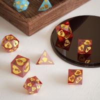 China Large dice seven piece set Valentine's Day game box DIY drip glue dice keychain board game silicone mold for sale