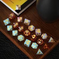 China Large dice seven piece set Valentine's Day game box DIY drip glue dice keychain board game silicone mold for sale