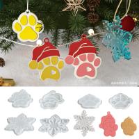 China Dropping Resin Aromatherapy Gypsum Christmas Snowflake Love Hat Cat Claw Pendant Hanging Silicone Mold for sale