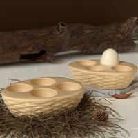 China Easter Weaving Four Grid Egg Tray Silicone Mold DIY Aromatherapy Egg Storage Box Gypsum Mold for sale