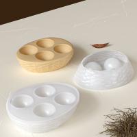 China Easter Weaving Four Grid Egg Tray Silicone Mold DIY Aromatherapy Egg Storage Box Gypsum Mold for sale