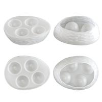 China Easter Weaving Four Grid Egg Tray Silicone Mold DIY Aromatherapy Egg Storage Box Gypsum Mold for sale