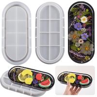 China Crystal dropper resin oval dish storage box silicone mold DIY gypsum dish decoration grinding tool for sale