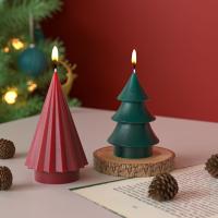 China Aromatherapy gypsum resin Christmas tree ornament silicone mold DIY Christmas tree candle mold for sale