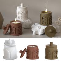 China European style palace house storage jar silicone mold DIY aromatherapy gypsum candle cup dropper mold for sale
