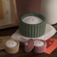 China DIY crystal dropper, cement cup, jar, silicone film, striped gypsum candle cup, decorative mirror, silicone mold for sale