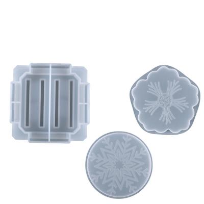 China DIY crystal dropper mold irregular pattern coaster base silicone mold wholesale for sale