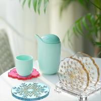China DIY crystal dropper mold irregular pattern coaster base silicone mold wholesale for sale