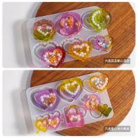 China DIY Crystal Drip Glue Love Flowing Sand Keychain Pendant Valentine's Day Gift Hanging Decoration Silicone Mold for sale