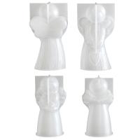 China Cross border Angel Wings Girl Silicone Mold DIY Smooth Striped Angel Candle Gypsum Mold for sale