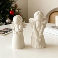 China Cross border Angel Wings Girl Silicone Mold DIY Smooth Striped Angel Candle Gypsum Mold for sale