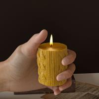 China Cylindrical sweater pattern table silicone mold DIY aromatherapy gypsum yarn weaving pattern candle mold for sale