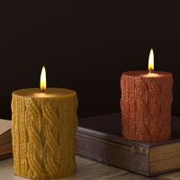 China Cylindrical sweater pattern table silicone mold DIY aromatherapy gypsum yarn weaving pattern candle mold for sale