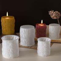 China Cylindrical sweater pattern table silicone mold DIY aromatherapy gypsum yarn weaving pattern candle mold for sale